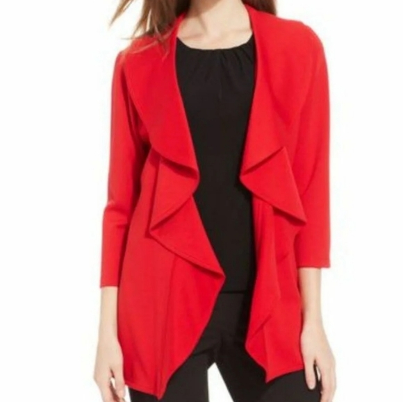Calvin Klein | Jackets & Coats | Nwt Calvin Klein Petites Coat In Red ...